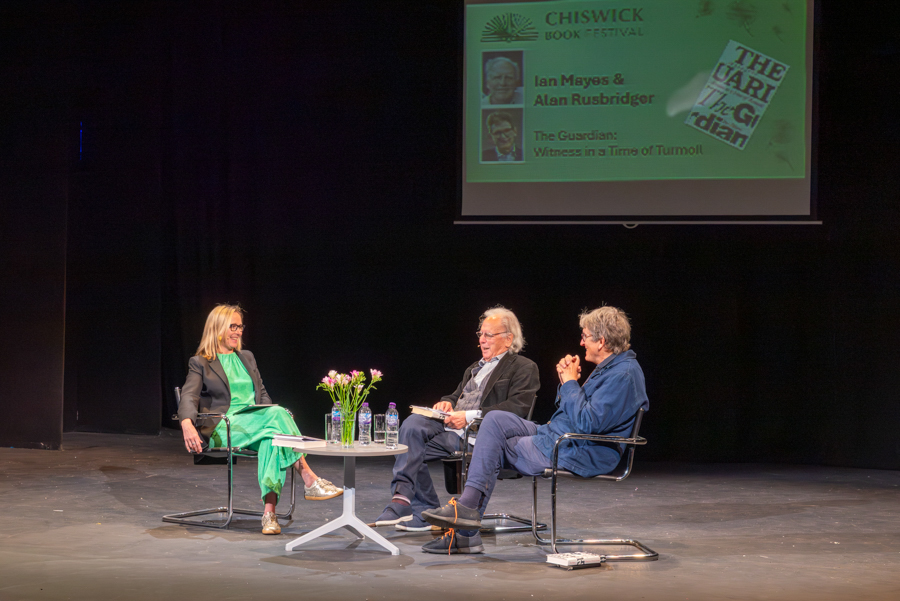 Katie Razzall, Ian Mayes, Alan Rusbridger at 2025 CBF - Chiswick Book ...